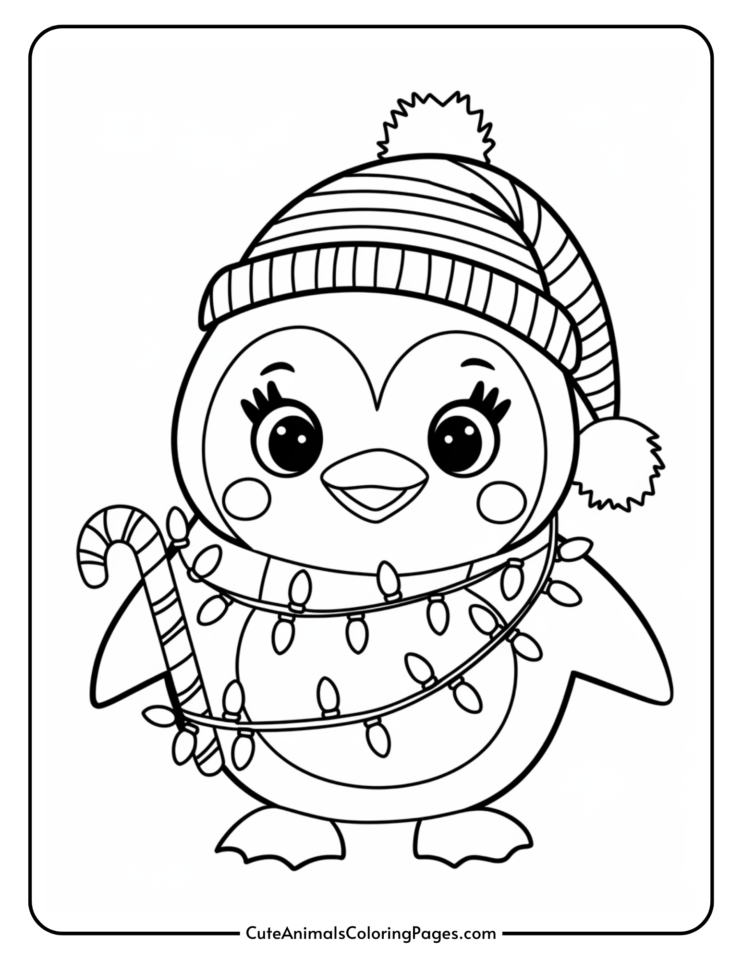 Christmas Penguin Coloring Pages (8 Free Printable PDF Pages) - Cute ...
