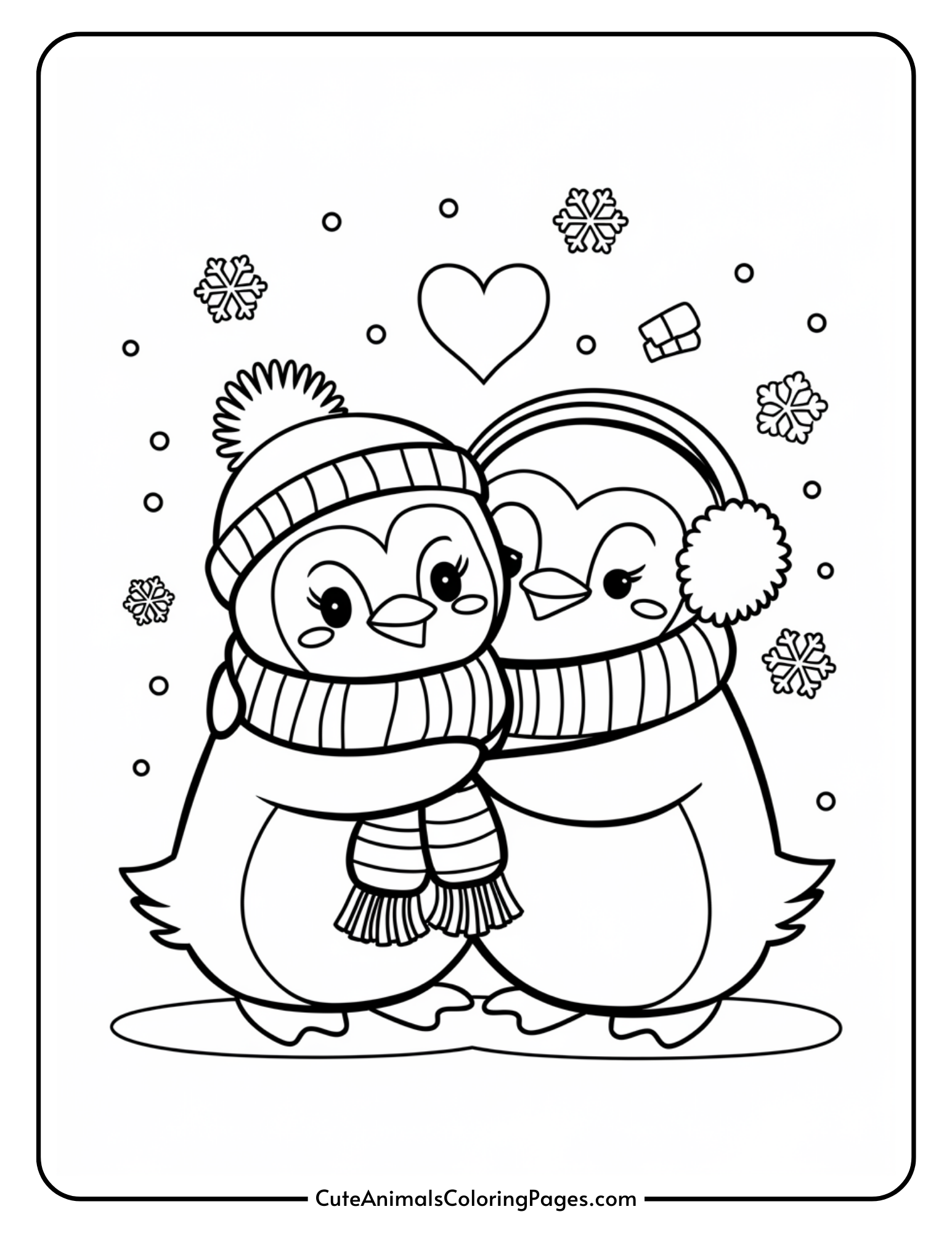 Christmas Penguin Coloring Pages (8 Free Printable PDF Pages) - Cute ...