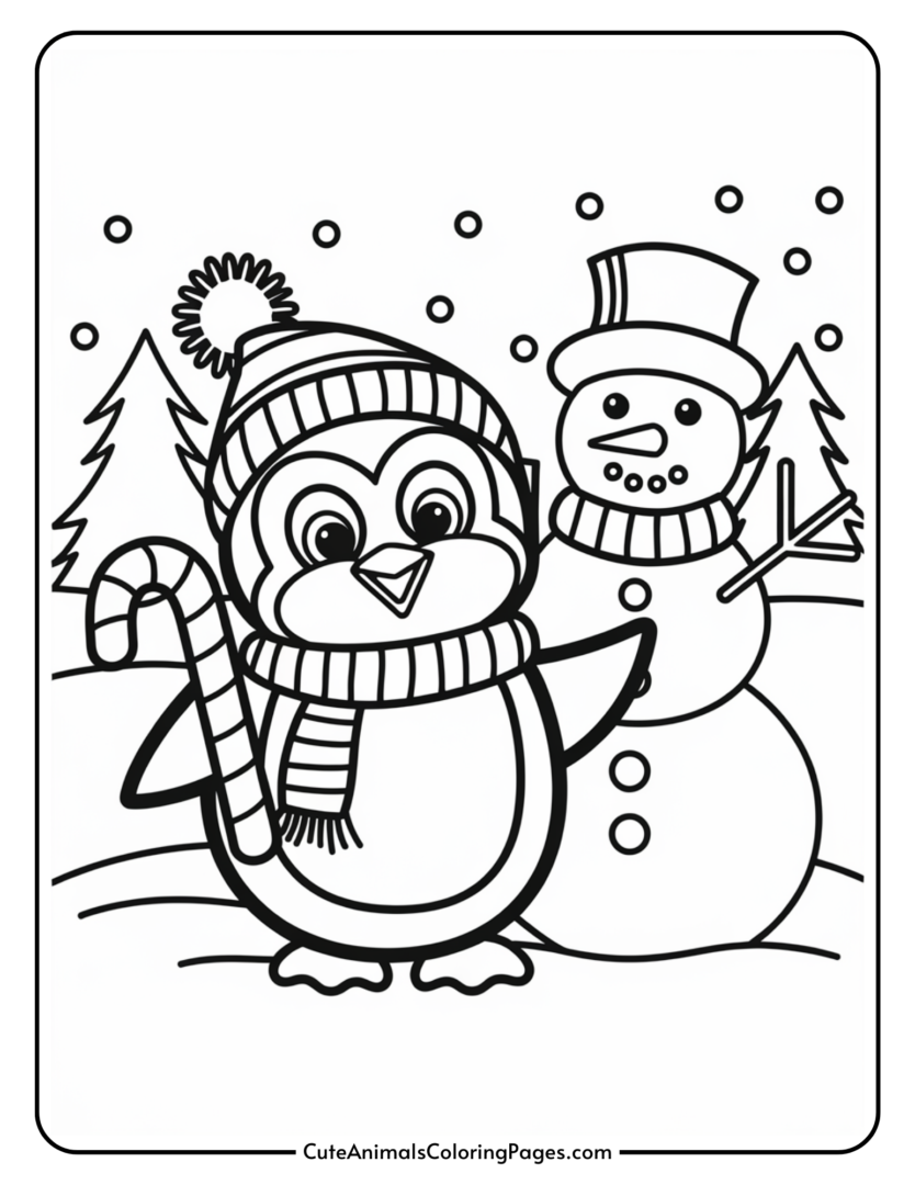 Christmas Penguin Coloring Pages (8 Free Printable PDF Pages) - Cute ...