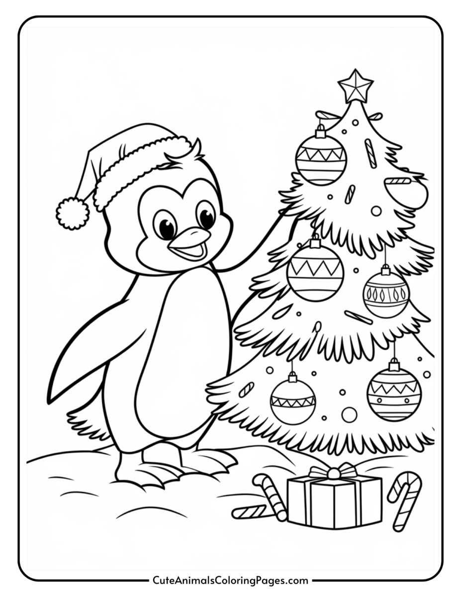 Christmas Penguin Coloring Pages (8 Free Printable PDF Pages) - Cute ...