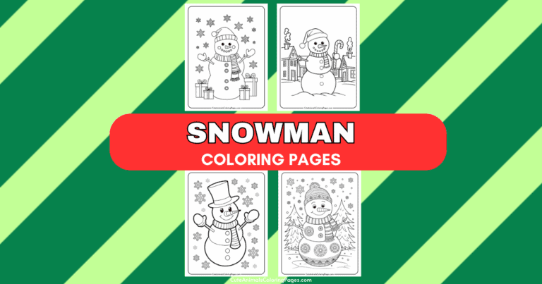 Free Printable Snowman Coloring Page (10 PDF Pages) - Cute Animals ...