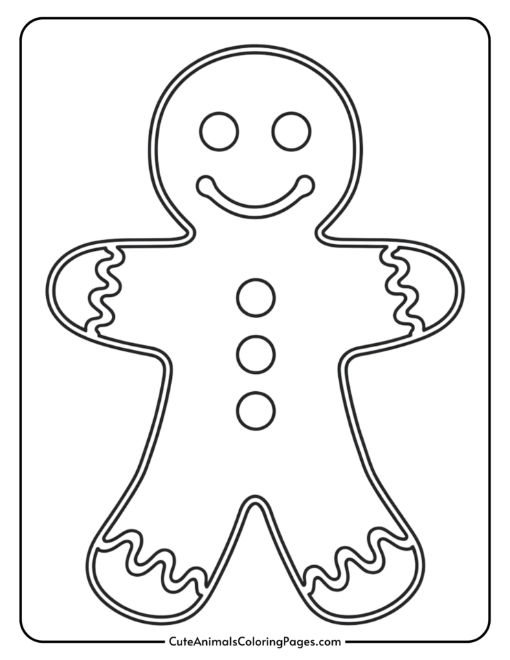 Gingerbread Man Coloring Page (12 Fun PDF Printable Pages) - Cute ...