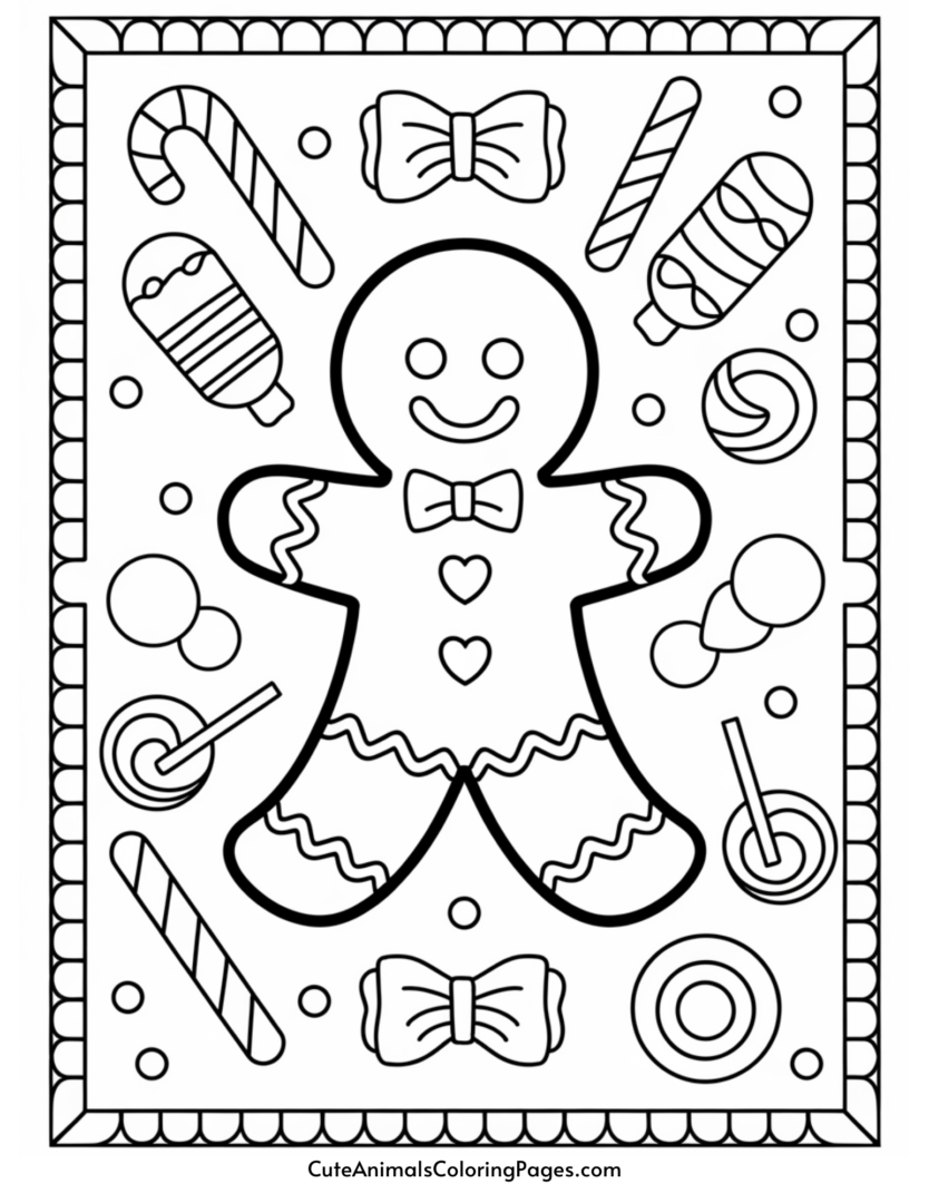 Gingerbread Man Coloring Page (12 Fun PDF Printable Pages) - Cute ...