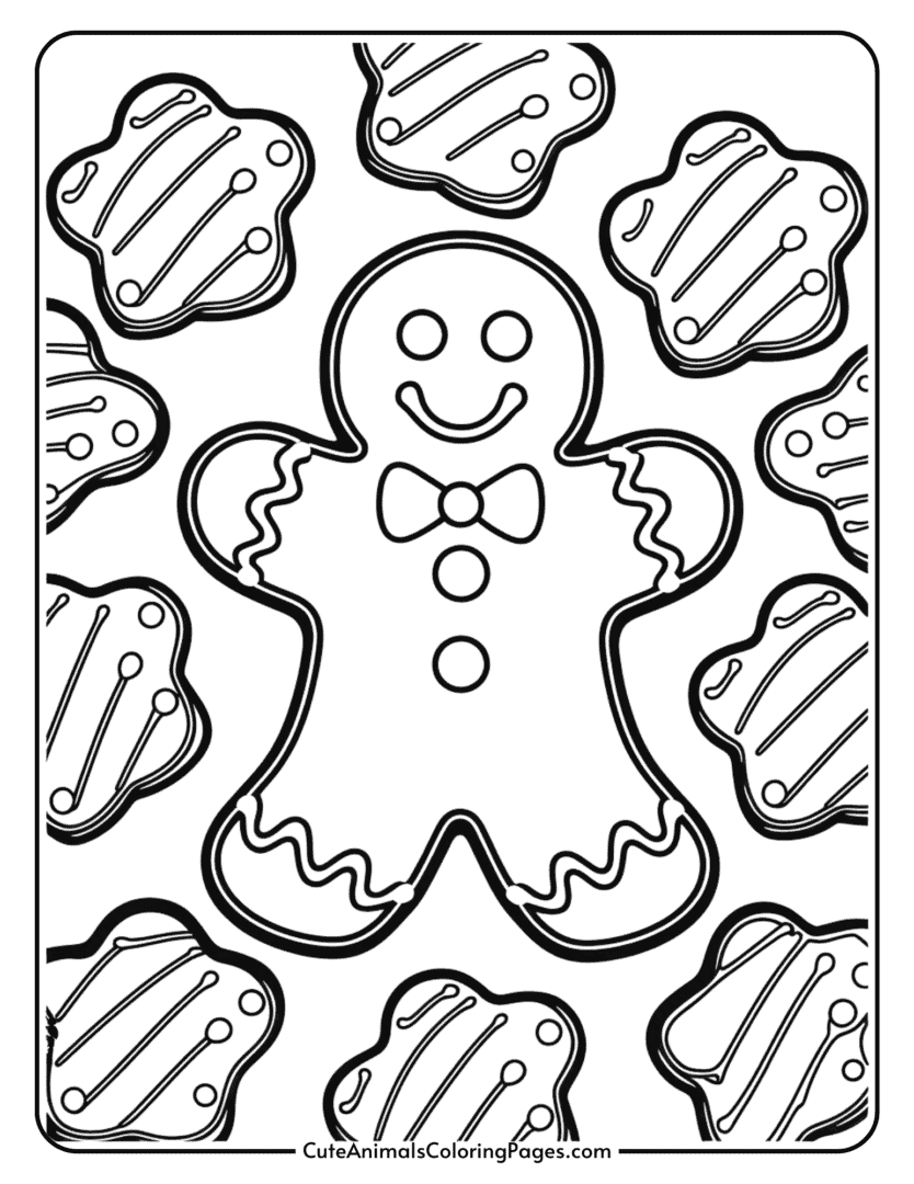 Gingerbread Man Coloring Page (12 Fun PDF Printable Pages) - Cute ...