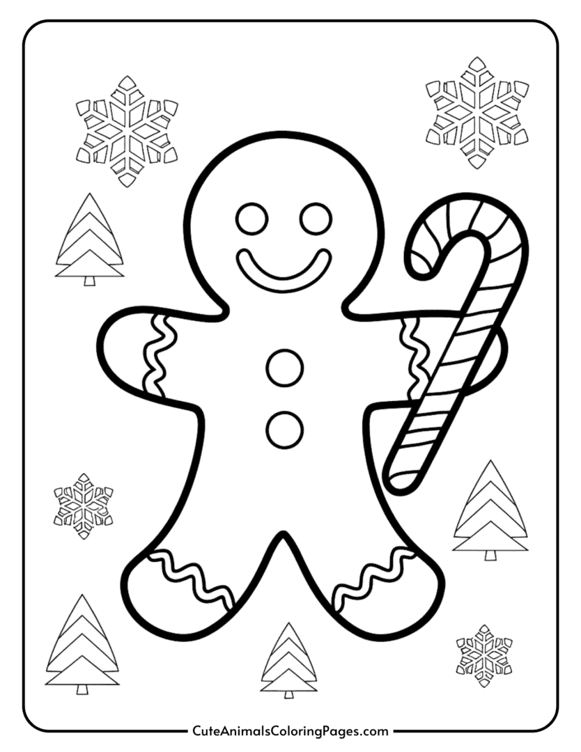 Gingerbread Man Coloring Page (12 Fun PDF Printable Pages) - Cute ...