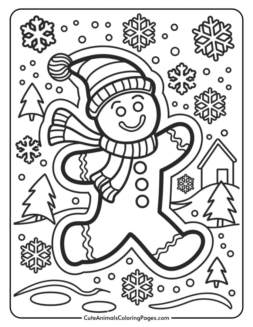 Gingerbread Man Coloring Page (12 Fun PDF Printable Pages) - Cute ...
