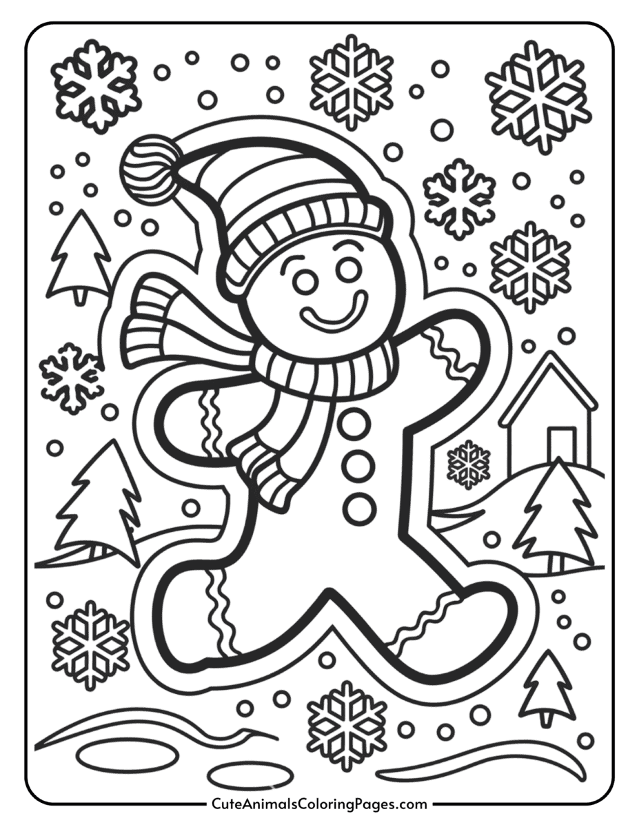 Gingerbread Man Coloring Page (12 Fun PDF Printable Pages) - Cute ...