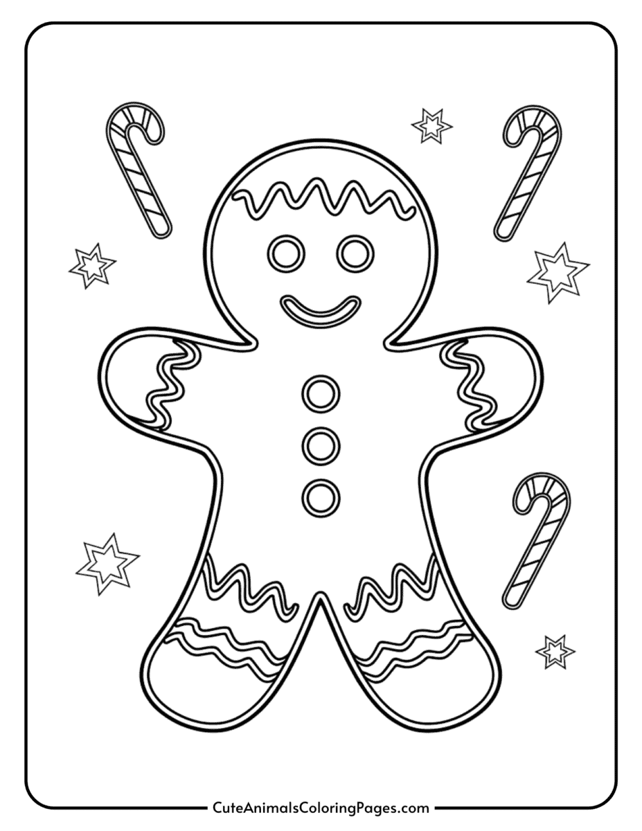 Gingerbread Man Coloring Page (12 Fun PDF Printable Pages) - Cute ...