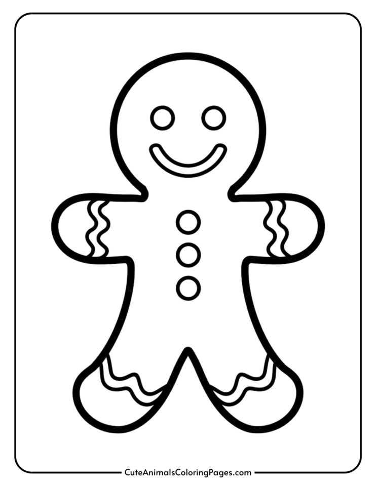Gingerbread Man Coloring Page (12 Fun PDF Printable Pages) - Cute ...