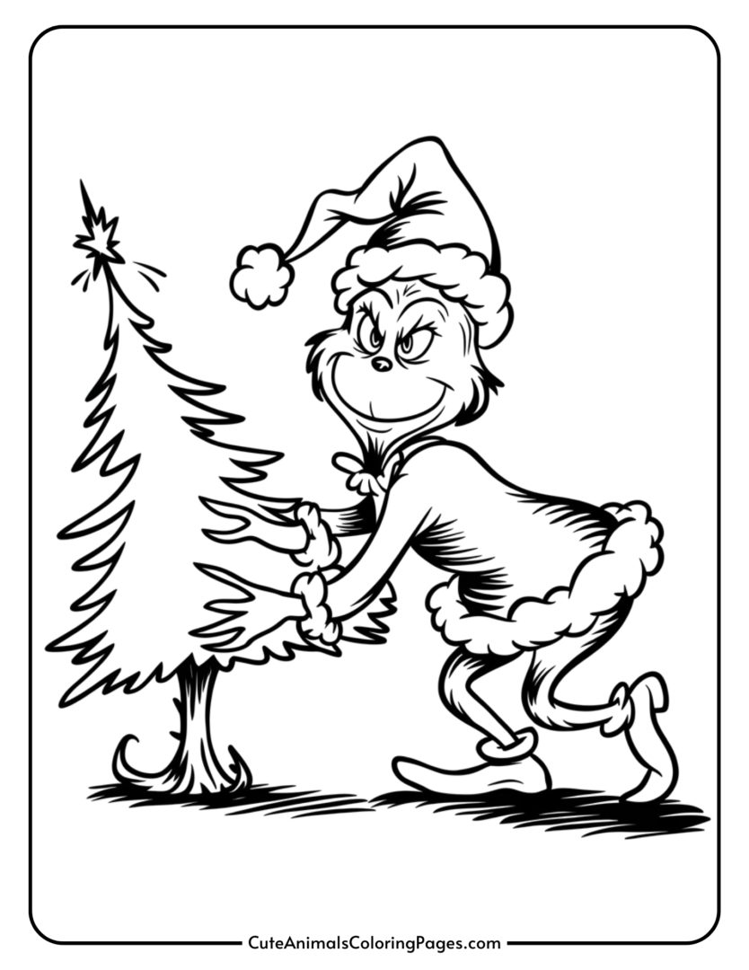Grinch Coloring Pages (10 Free Printable PDF Pages) - Cute Animals ...