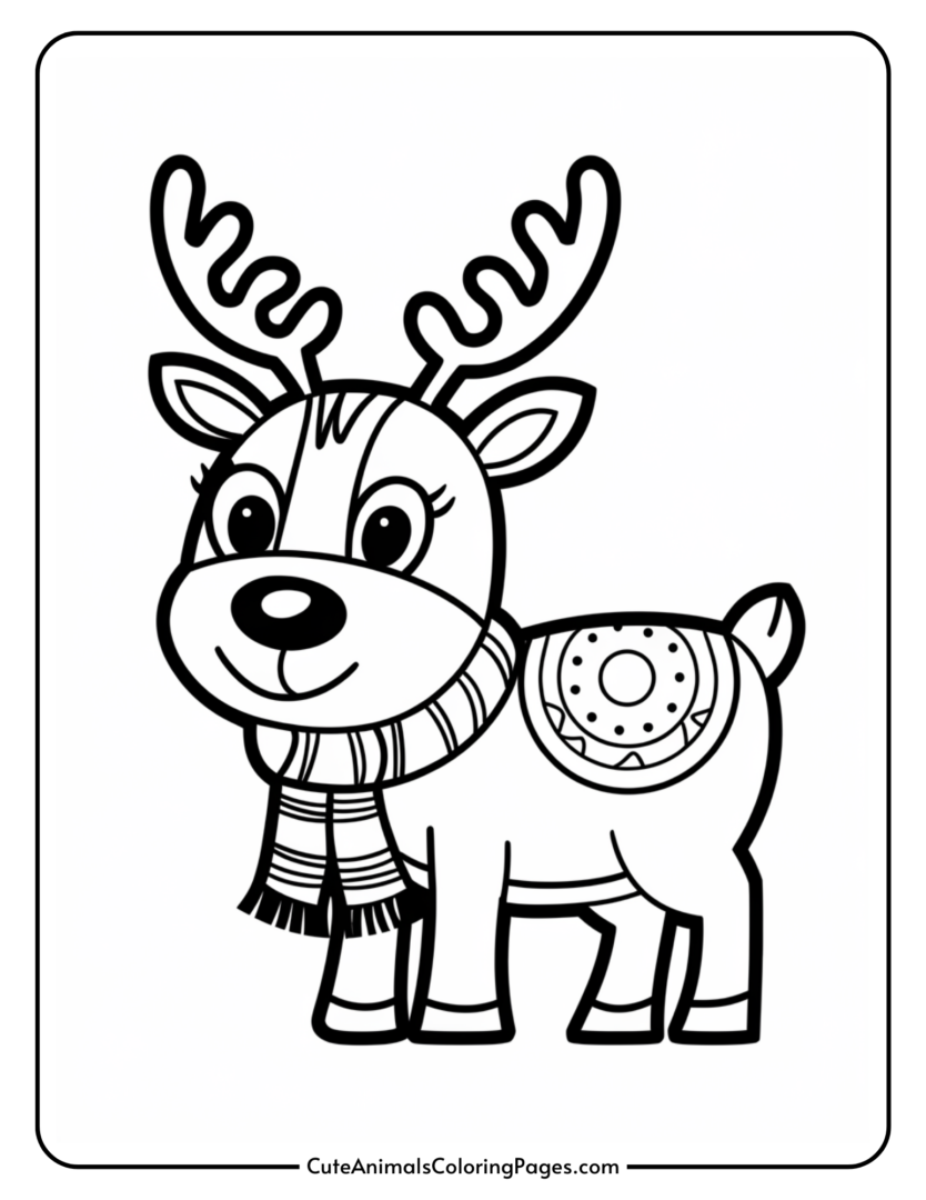 Reindeer Coloring Pages for Kids (10 Free Printable Pages) - Cute ...