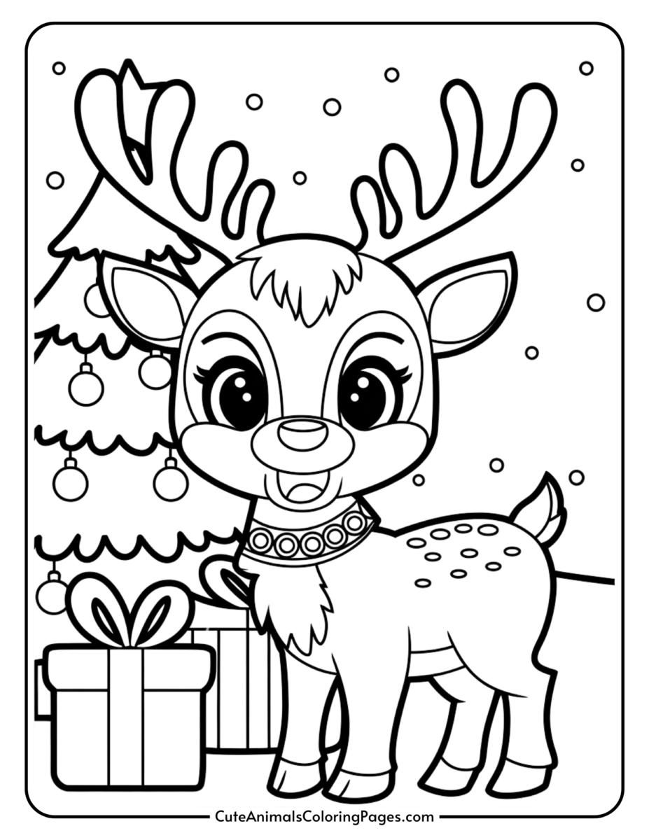 Reindeer Coloring Pages for Kids (10 Free Printable Pages) - Cute ...