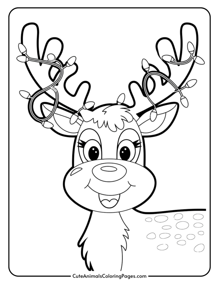 Reindeer Coloring Pages for Kids (10 Free Printable Pages) - Cute ...