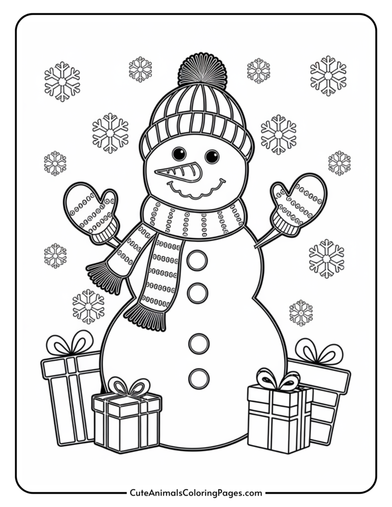 Free Printable Snowman Coloring Page (10 PDF Pages) - Cute Animals ...