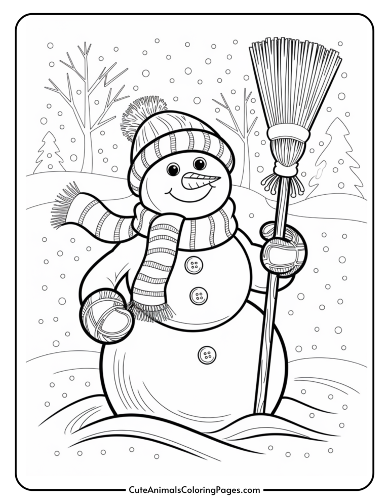 Free Printable Snowman Coloring Page (10 PDF Pages) - Cute Animals ...