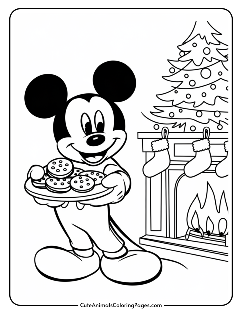 Mickey Christmas Coloring Pages (7 Free PDF Pages) - Cute Animals ...