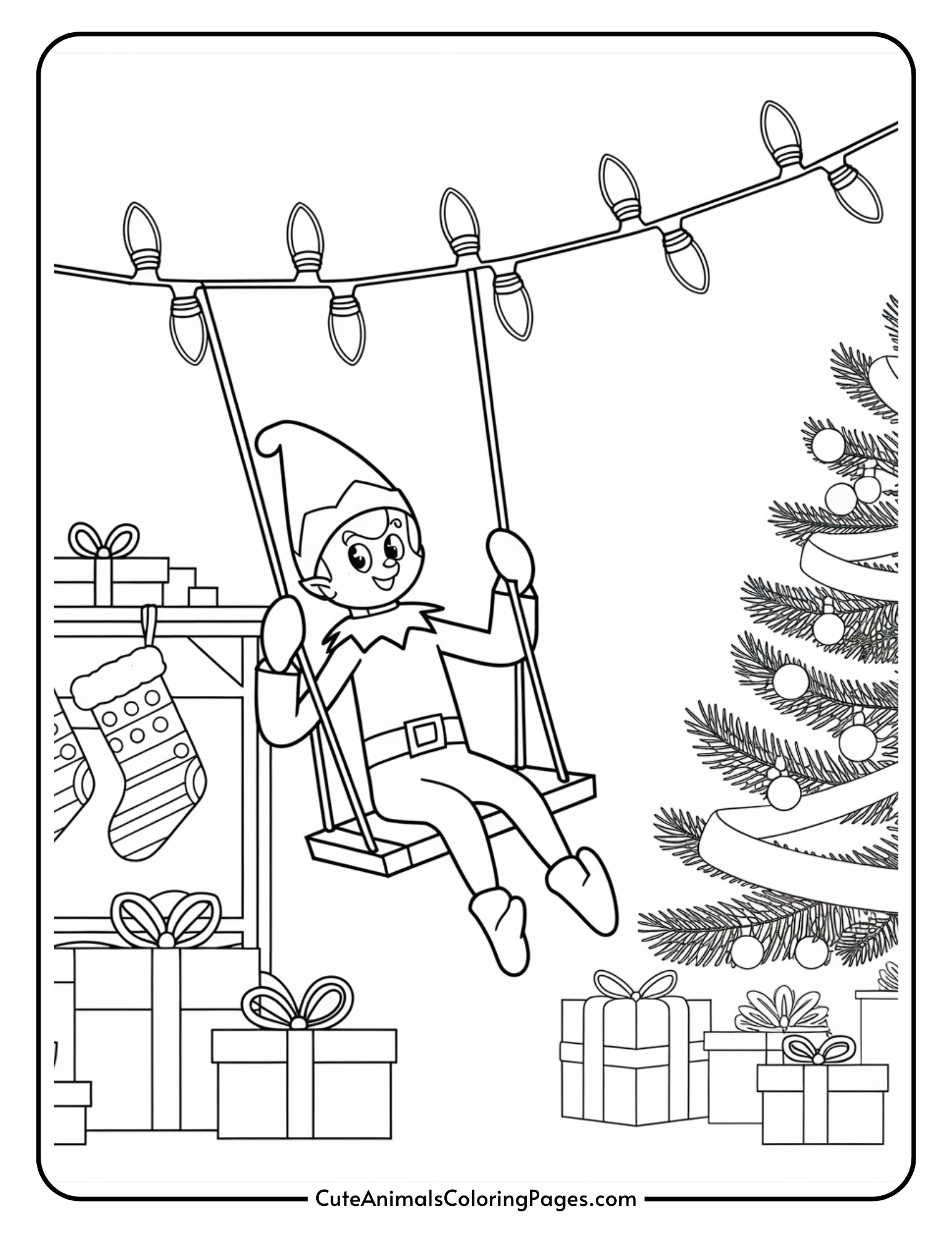 Elf on the Shelf Coloring Pages (8 Free Printable Pages) - Cute Animals ...