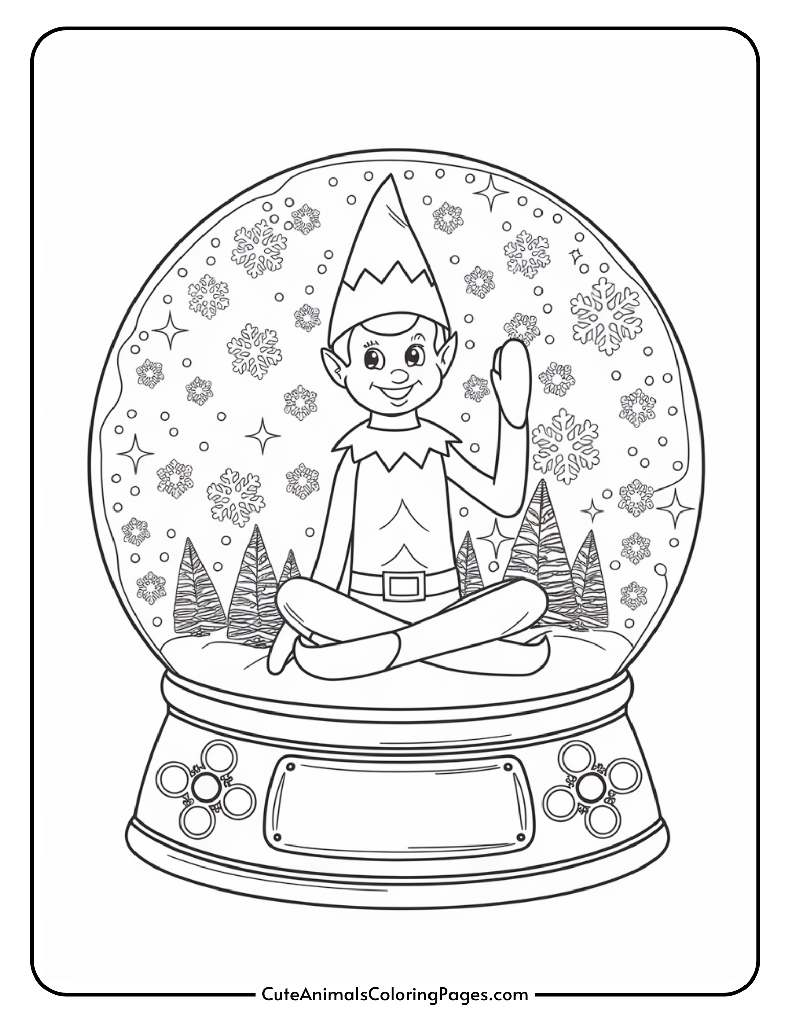 Elf on the Shelf Coloring Pages (8 Free Printable Pages) - Cute Animals ...