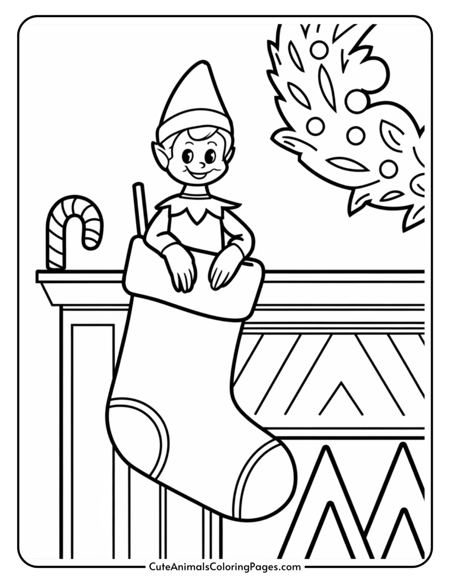 Elf on the Shelf Coloring Pages (8 Free Printable Pages) - Cute Animals ...