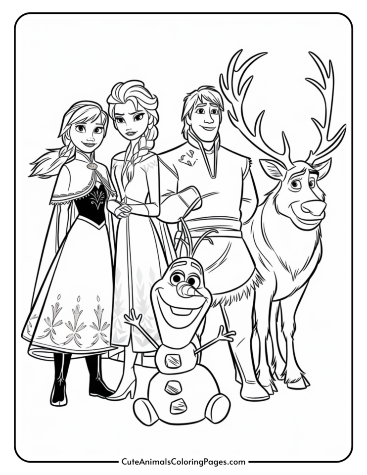 Frozen Coloring Pages (13 Free Printable Pages) - Cute Animals Coloring ...