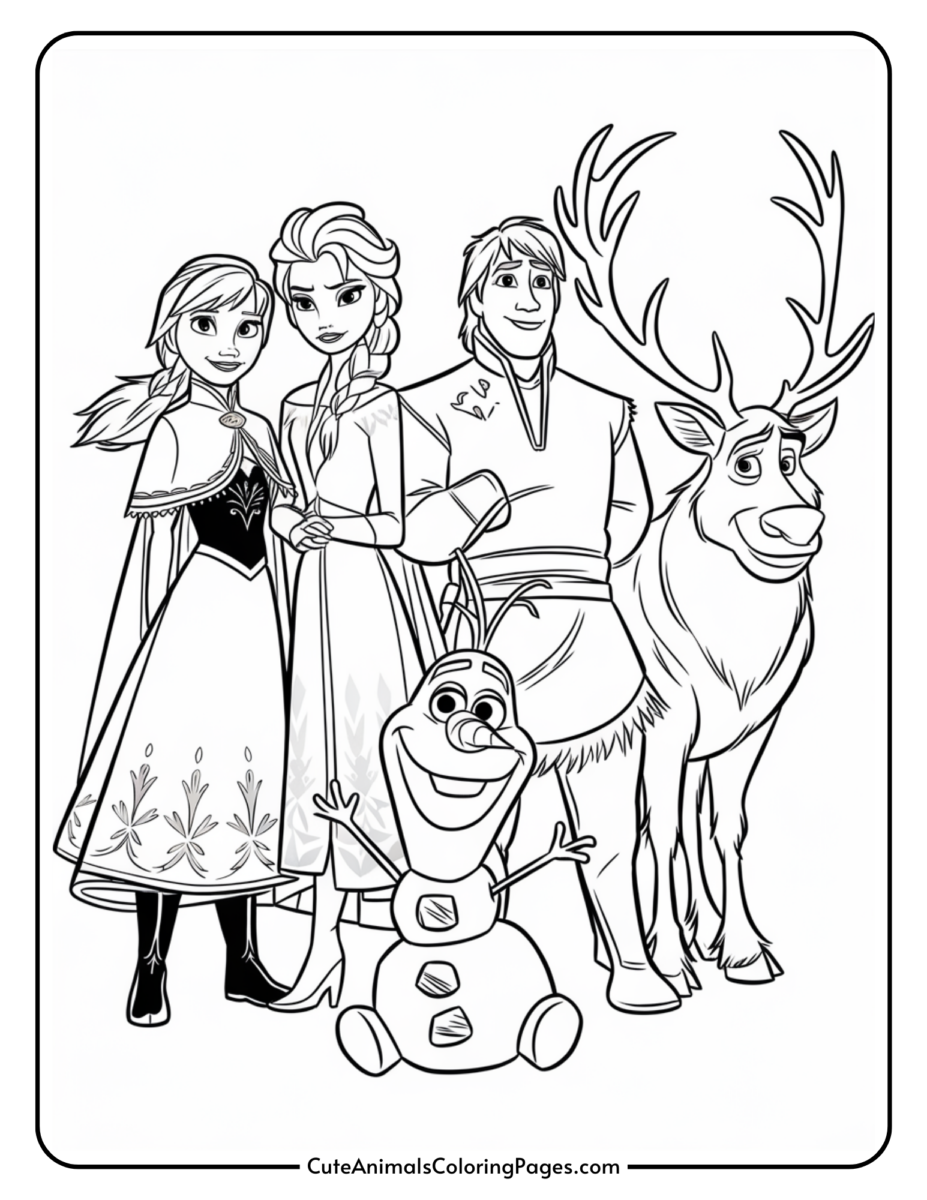 Frozen Coloring Pages (13 Free Printable Pages) - Cute Animals Coloring ...