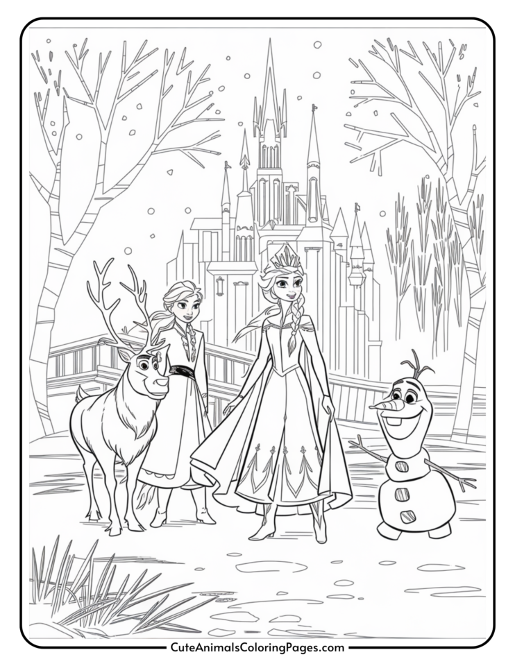 Frozen Coloring Pages (13 Free Printable Pages) - Cute Animals Coloring ...