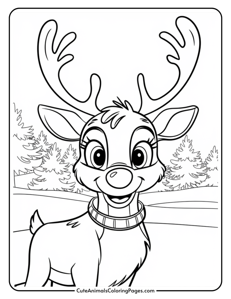 Rudolph Coloring Pages (9 Free Printable Pages) - Cute Animals Coloring ...