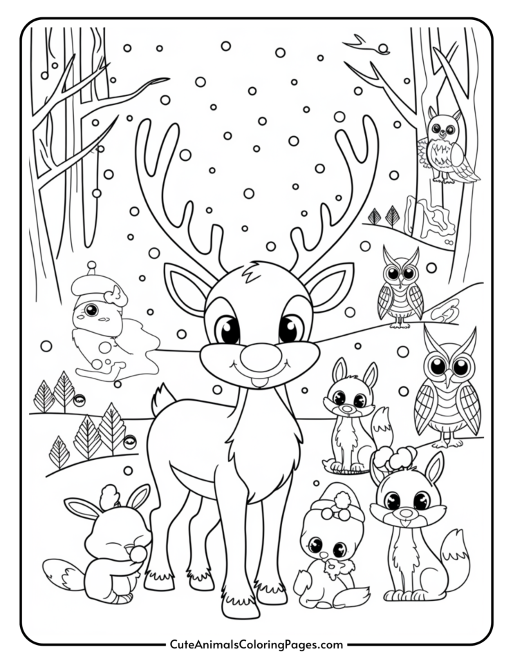 Rudolph Coloring Pages (9 Free Printable Pages) - Cute Animals Coloring ...