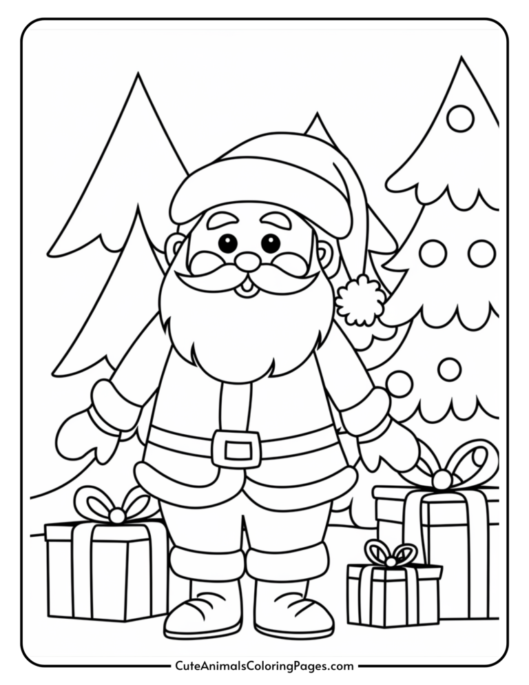 Santa Claus Coloring Pages (10 Free Printable Pages) - Cute Animals ...
