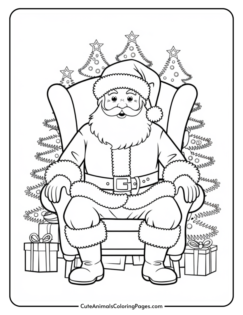 Santa Claus Coloring Pages (10 Free Printable Pages) - Cute Animals ...