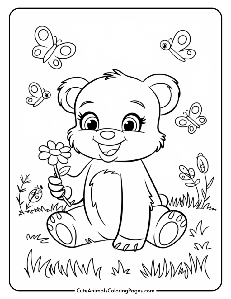 Bear Coloring Pages (10 Free Printable Pages) - Cute Animals Coloring Pages