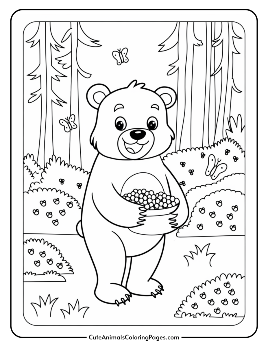 Bear Coloring Pages (10 Free Printable Pages) - Cute Animals Coloring Pages