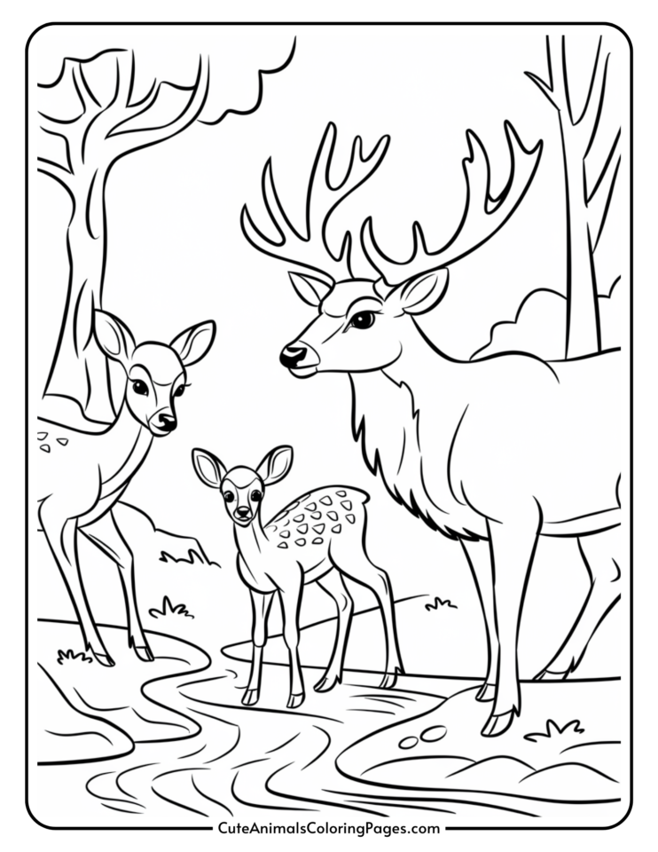 Deer Coloring Pages (14 Free Printable Pages) - Cute Animals Coloring Pages