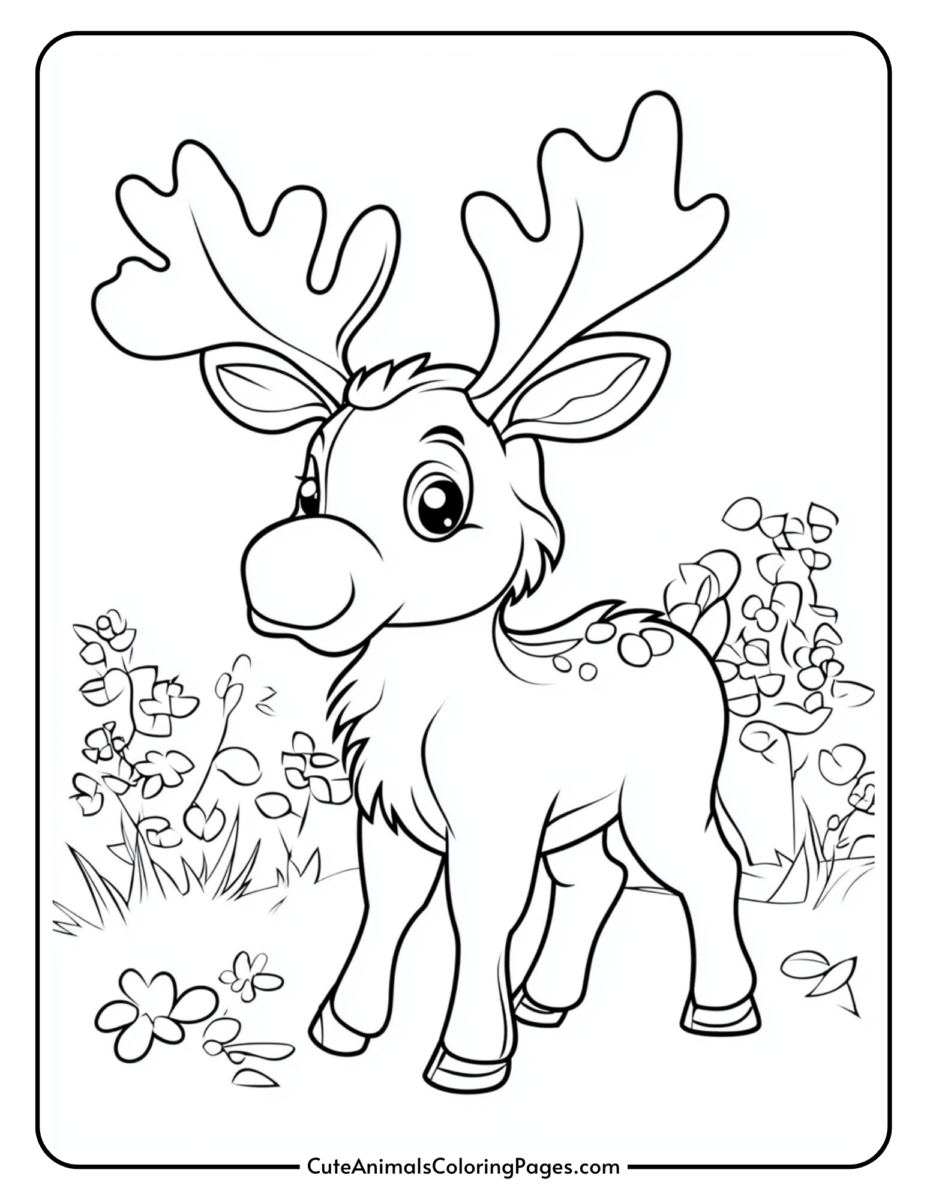Moose Coloring Pages (7 Free Printable Pages) - Cute Animals Coloring Pages