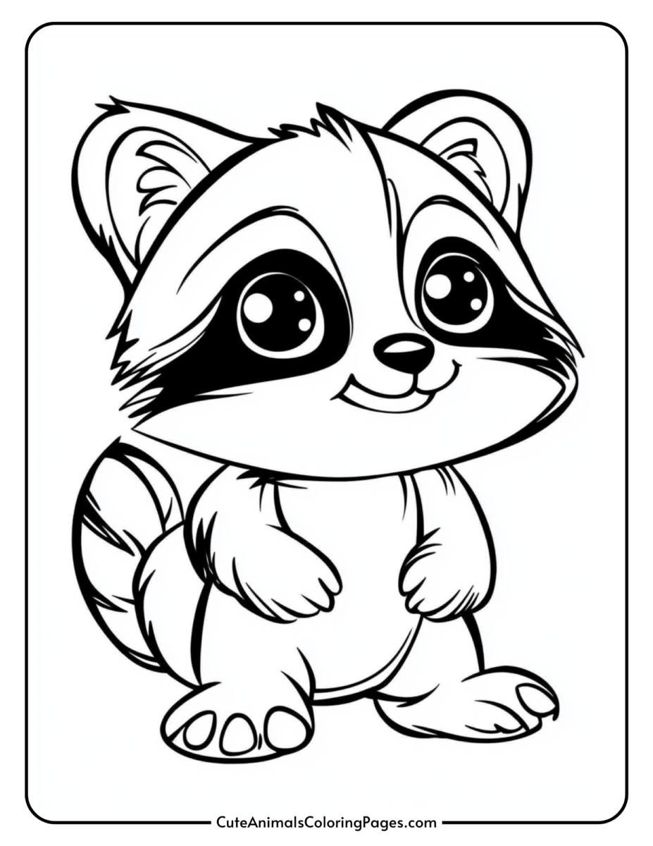 Raccoon Coloring Pages (5 Free Printable Pages) - Cute Animals Coloring ...
