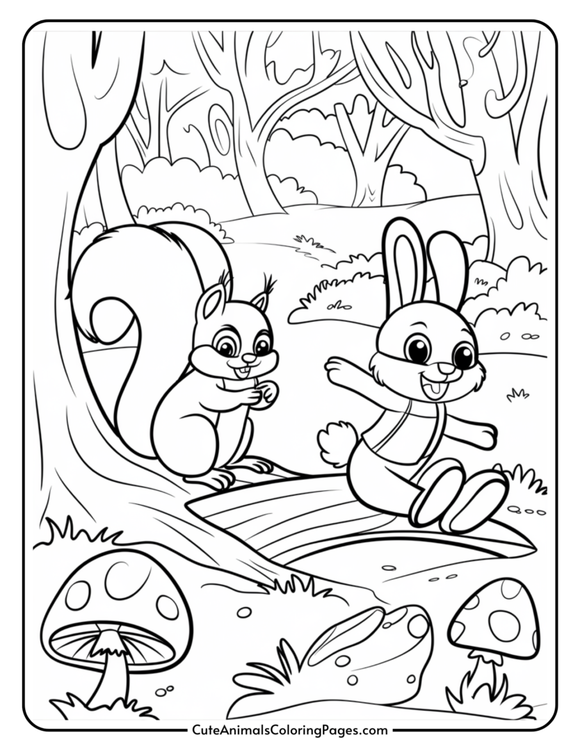 Woodland Animals Coloring Pages (4 Free Printable Pages) - Cute Animals ...