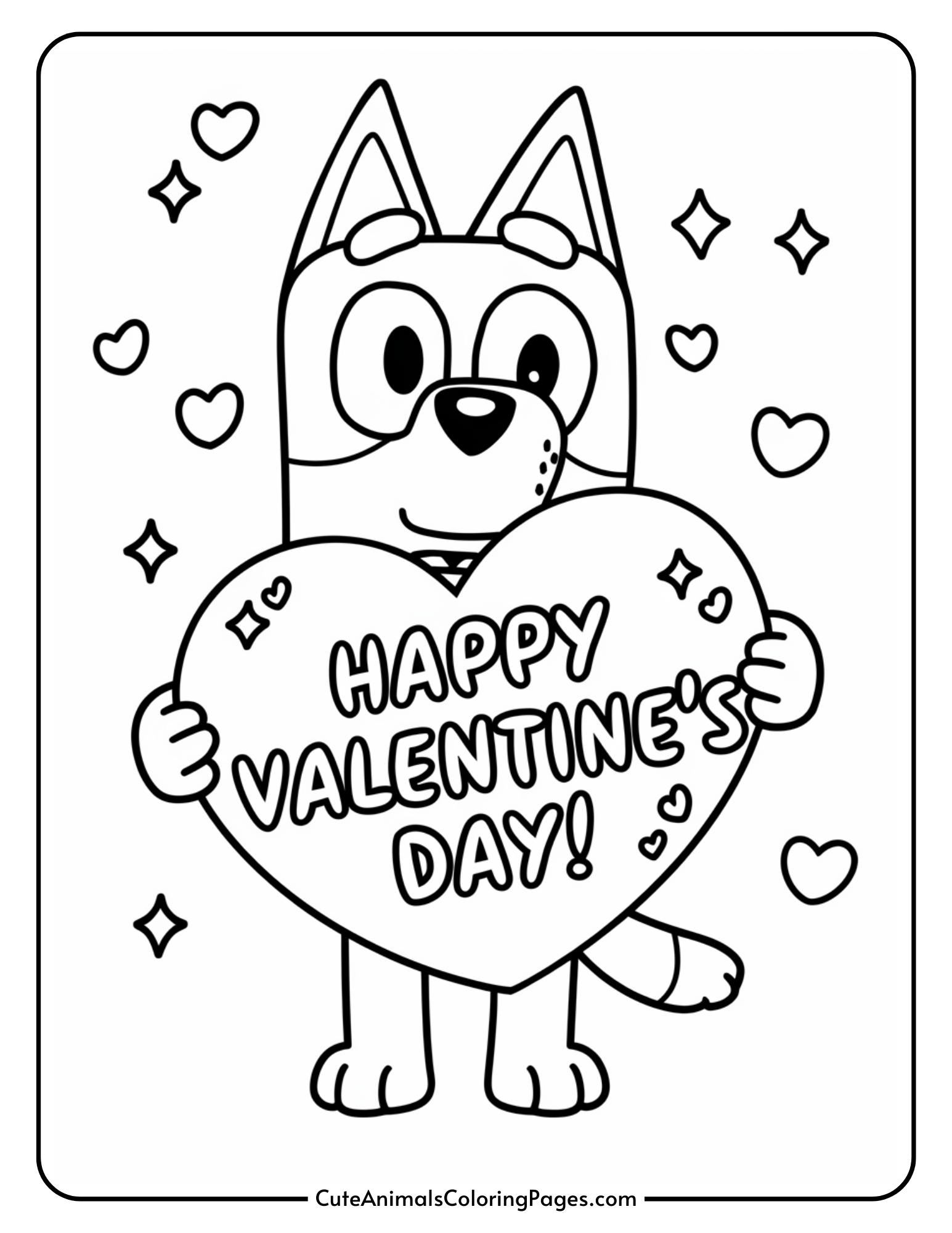 Bluey Valentines Coloring Pages (19 Free Printable PDF Pages) - Cute ...