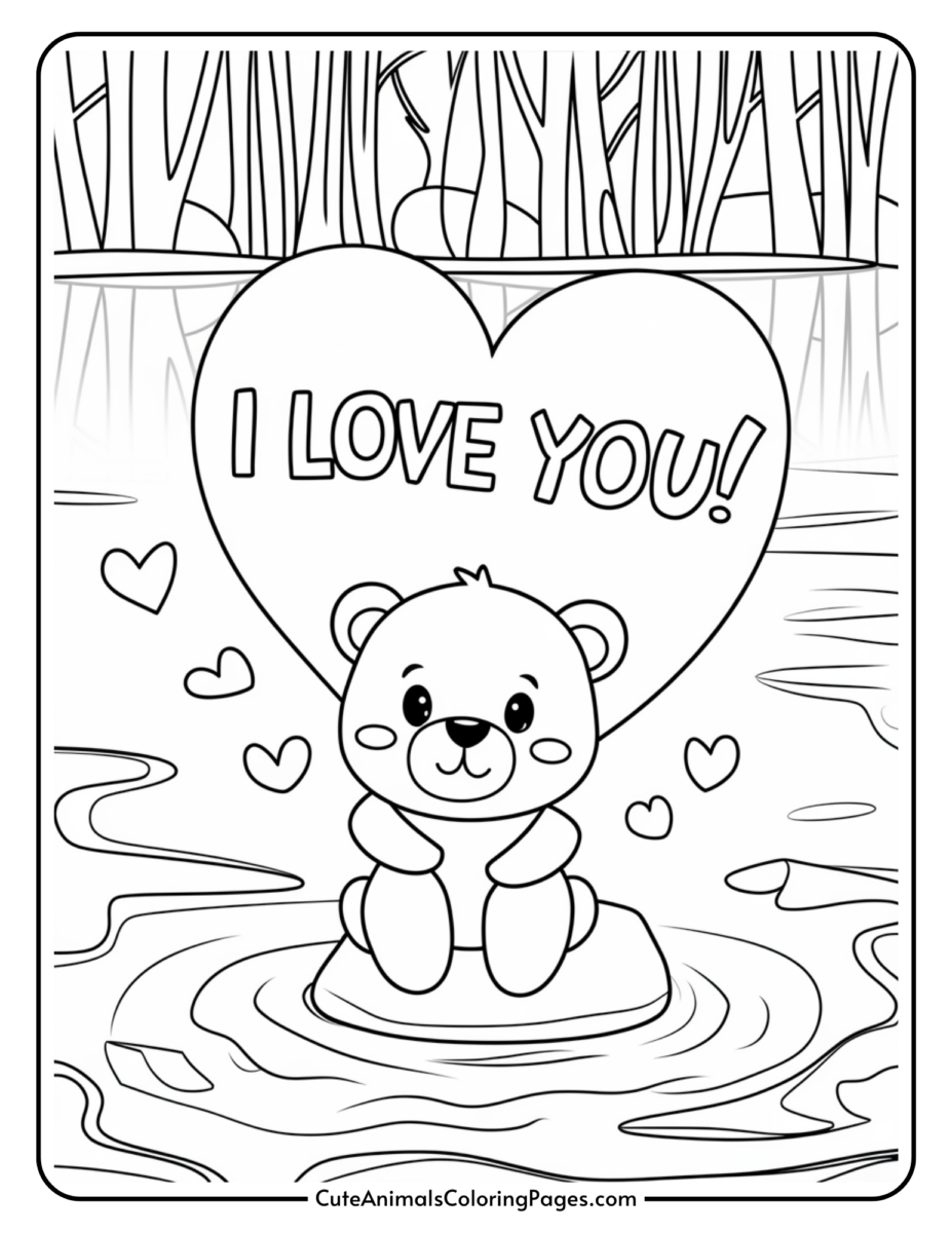 Cute Animal Valentine Coloring Pages (8 Free Printables) - Cute Animals ...