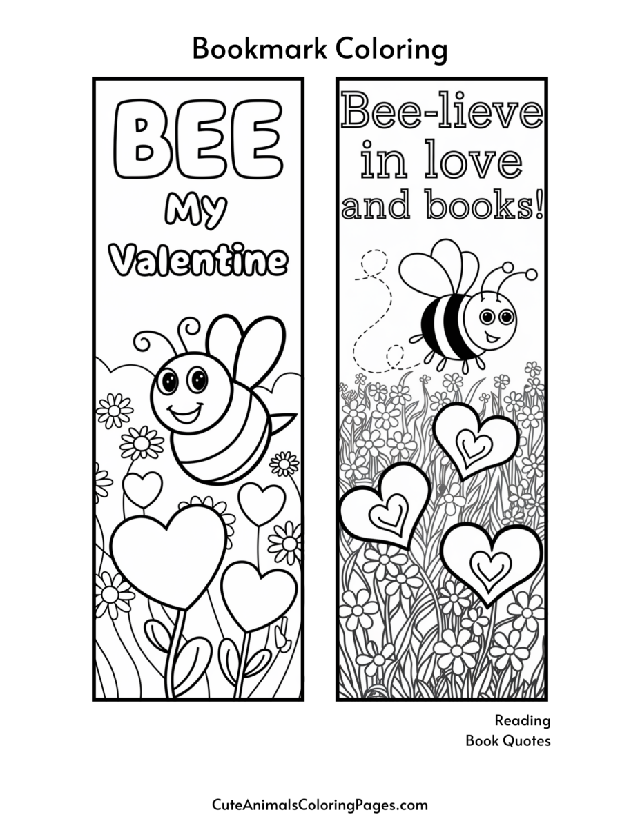 Free Printable Valentine Bookmarks (11 Free PDF Pages) - Cute Animals ...