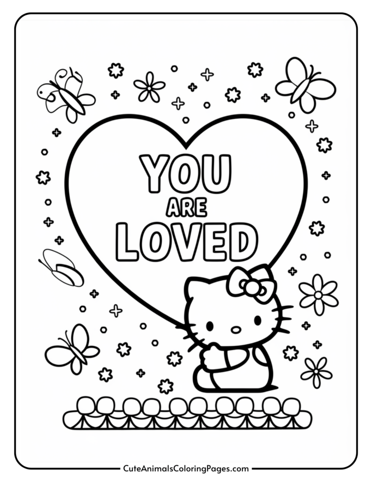Hello Kitty Valentine Coloring Pages (12 Free Printable PDF Pages ...