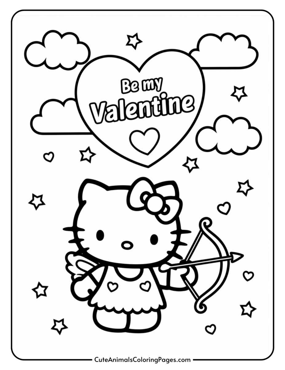 Hello Kitty Valentine Coloring Pages (12 Free Printable PDF Pages ...