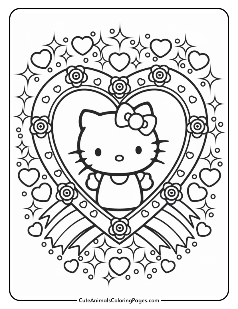 Hello Kitty Valentine Coloring Pages (12 Free Printable PDF Pages ...