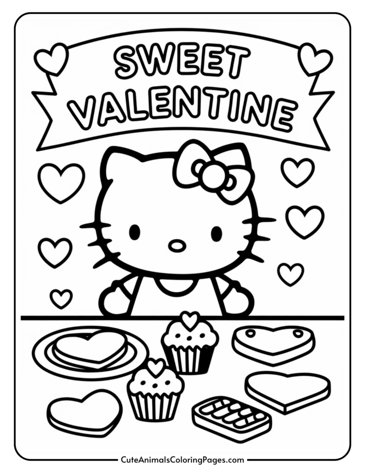 Hello Kitty Valentine Coloring Pages (24 Free Printable PDF Pages ...