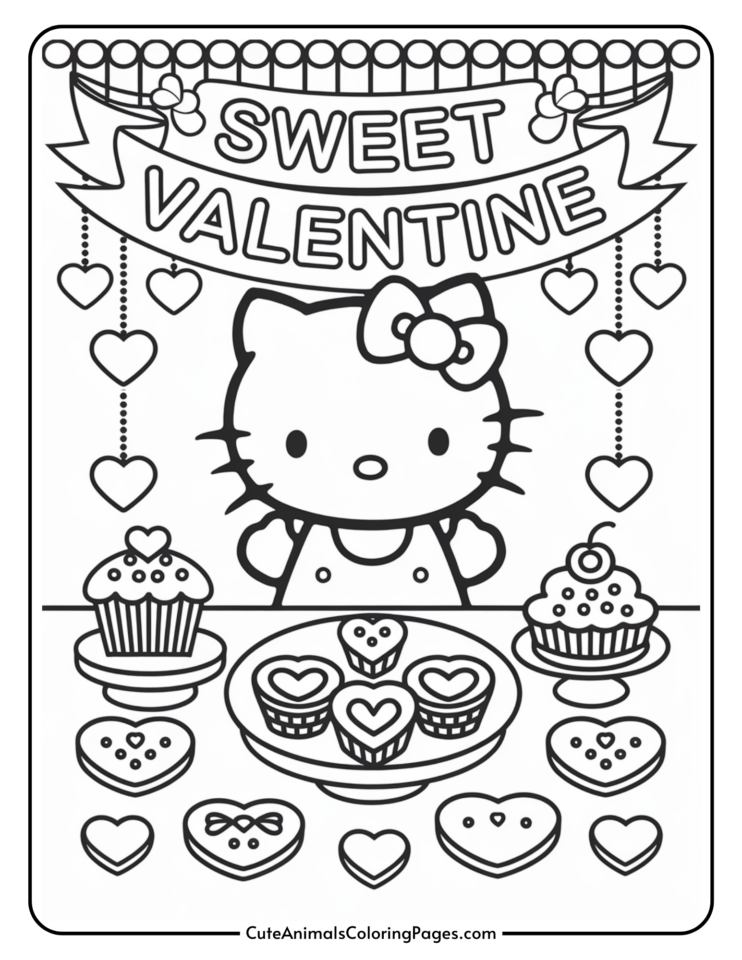 Hello Kitty Valentine Coloring Pages (12 Free Printable PDF Pages ...