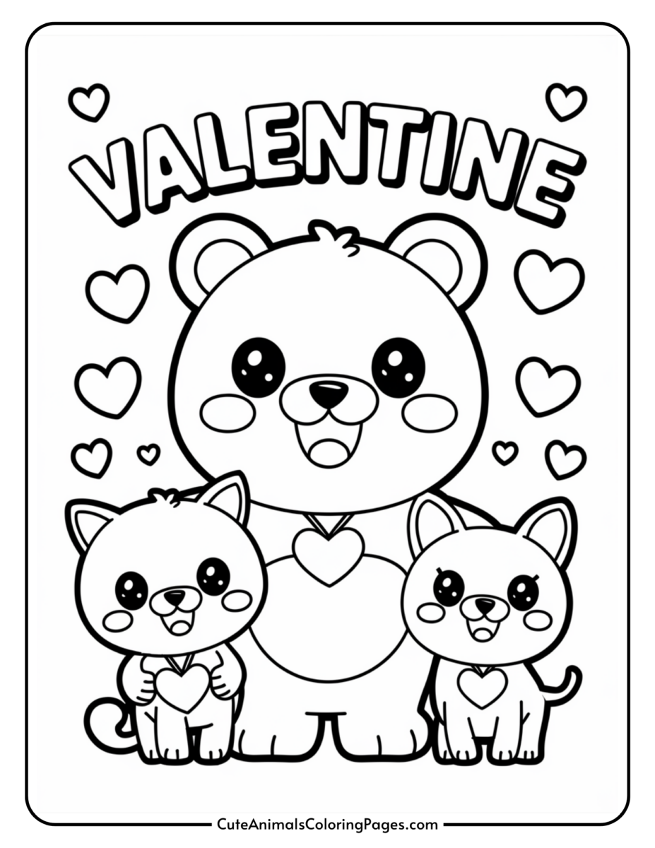 Kawaii Valentine Coloring Pages (10 Free Printable PDF Pages) - Cute ...
