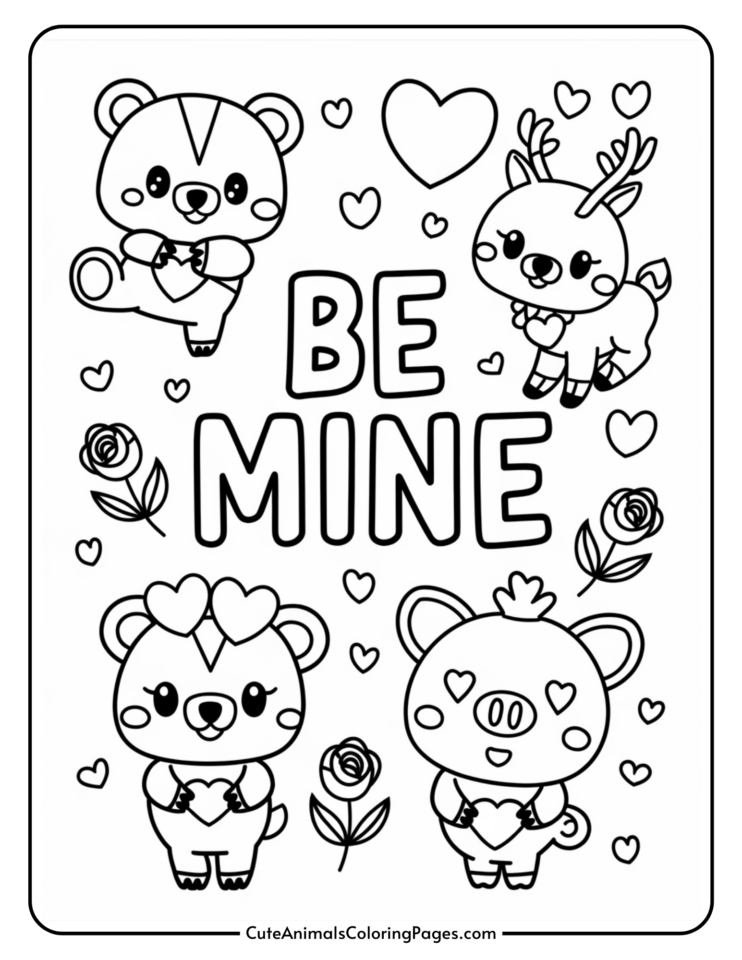 Kawaii Valentine Coloring Pages (10 Free Printable PDF Pages) - Cute ...