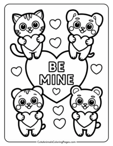 Kawaii Valentine Coloring Pages (10 Free Printable PDF Pages) - Cute ...
