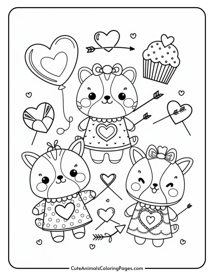 Kawaii Valentine Coloring Pages (10 Free Printable PDF Pages) - Cute ...