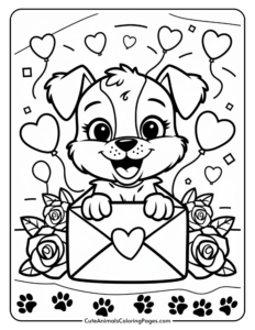 Puppy Valentine Coloring Pages (19 Free Printables) - Cute Animals ...