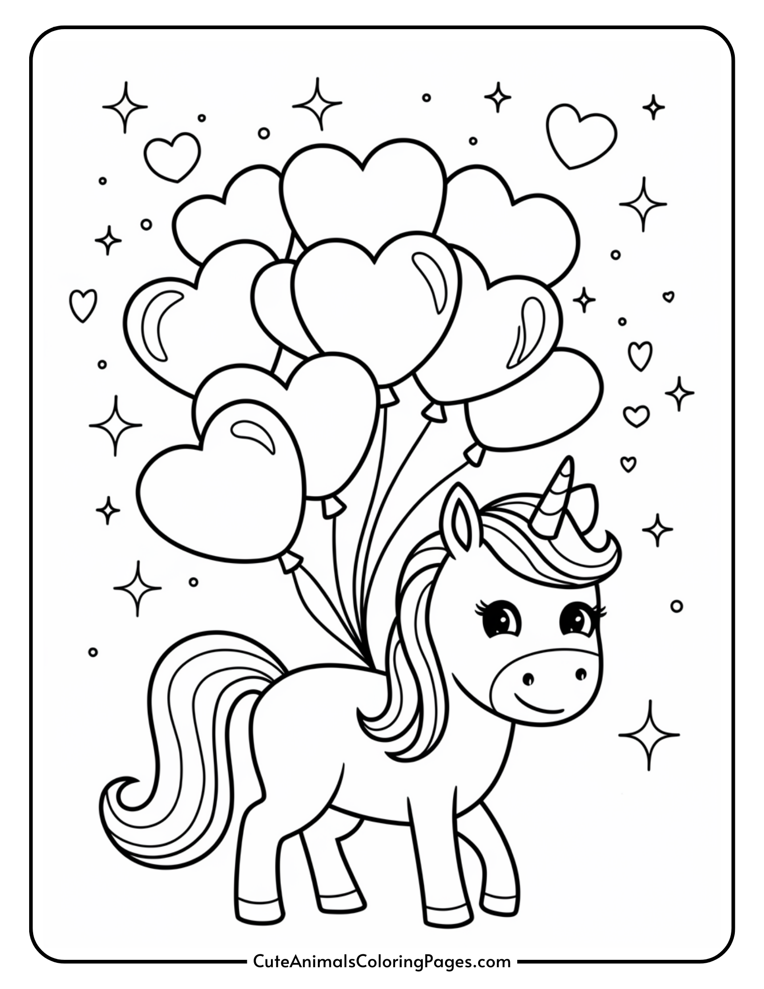 Unicorn Valentine Coloring Pages (8 Free Printables) - Cute Animals ...